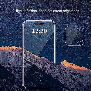 Ailun 3Pack Privacy Screen Protector for iPhone 15 Pro Max [6.7 inch]+3Pack Camera Lens Protector,Sensor Protection,Dynamic Island Compatible,Anti Spy Tempered Glass[9H Hardness]-HD[Black][6 Pack]