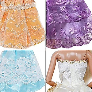 GIETIOS 5Pcs Handmade Clothes Dress for Doll Wedding Party Dresses Gown Outfit Costume Suit for 11.5 inch Dolls Random Style