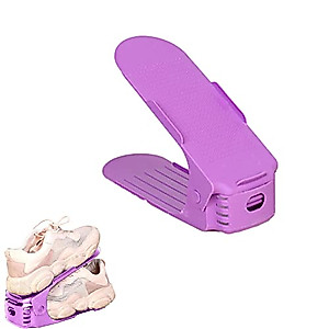 Shoe Slots, Adjustable Double Layer Storage Shoe Organizer Holder, Shoe Rack Holder 3-Level for Closet Organization Ruliyeefu