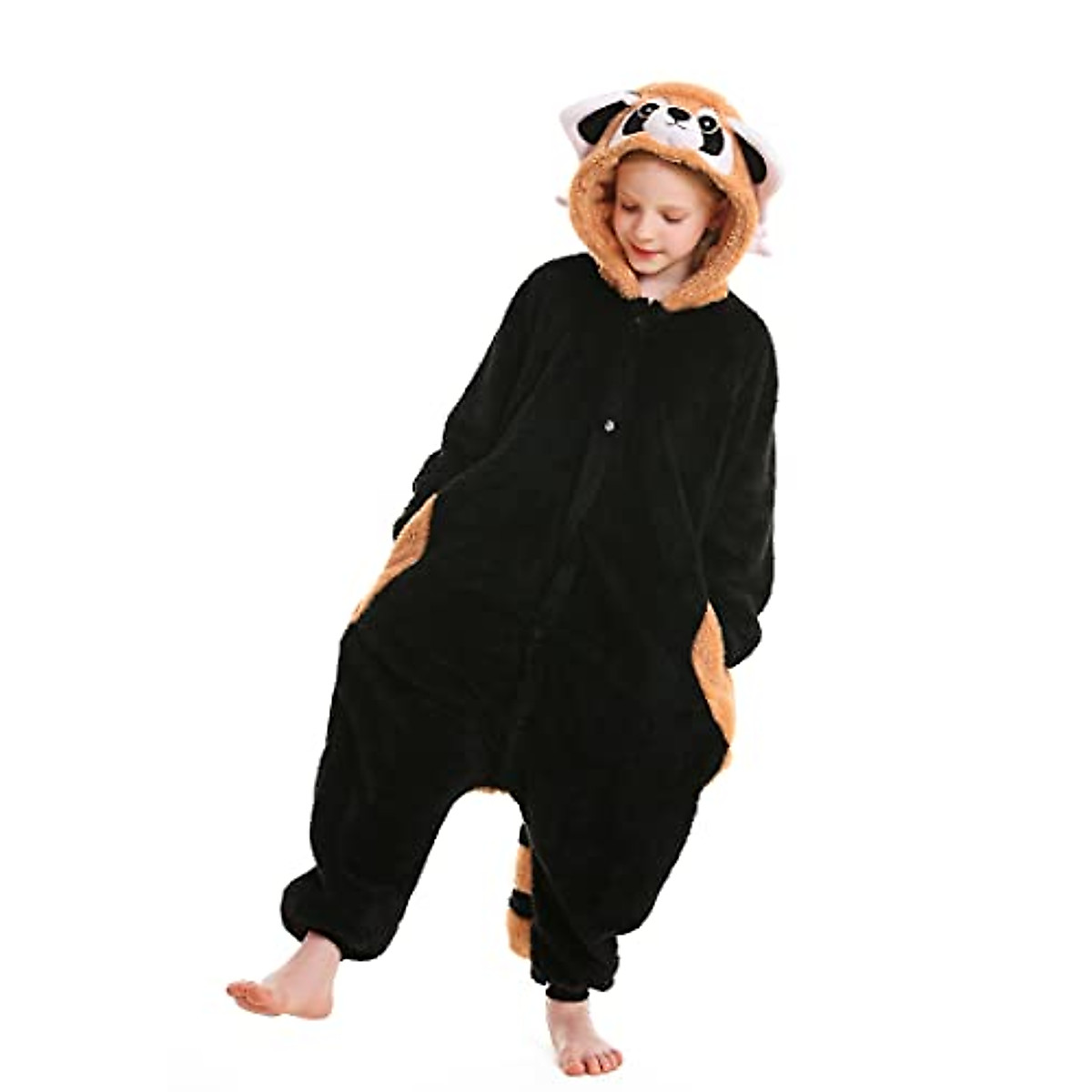 ATOZ Onesie for Kids, Animal Pajamas Halloween Cosplay Costume for Girls Boys, Raccoon 2-3T