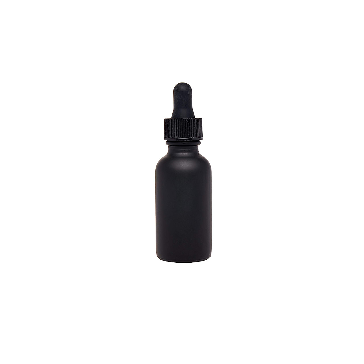 24 Pack Black Coated Boston Round Essential Oils Aromatherapy Glass Bottles Jar With Black dropper cap, 1oz