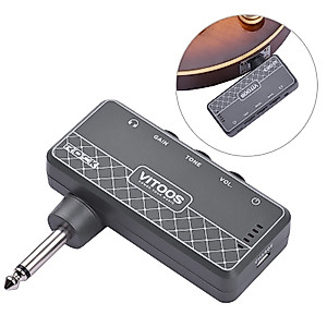 Rock Guitar Headphone Amplifier Amp Micro Headphone Guitar Stereo Rock Tone Amp Amplifier with Free Splitter Plug USB