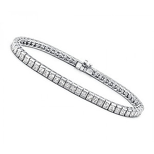 Madina Jewelry 4.00 ct Ladies Princess Cut Diamond Tennis Bracelet in Channel Setting