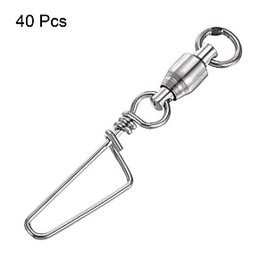 PATIKIL Fishing Snap Swivels, 40 Pack 44lb Stainless Steel Ball Bearing Tackle for Saltwater Freshwater Fishing