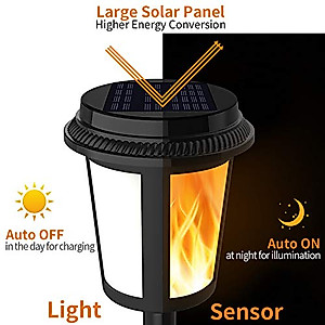 Keenstone Solar Lights, Waterproof Solar Torch Lights with Flickering Dancing Flame, 4 Lighting Effects Auto On/Off Outdoor Decorative Lighting for Holiday Party Pool Yard Decor Christmas Gift 2 Pack
