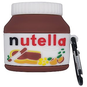 ZEPTY Compatible for AirPods Pro Case Cover 2019, Food Series Design Nutella Kids Teens Boys Girls Women Cute Funny Cool Silicon Cartoon 3D Shell Cover for AirPods Case Pro - Nutella