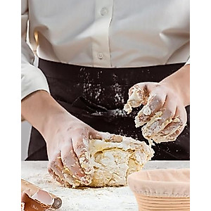 DOYOLLA Bread Proofing Baskets Set of 2, 10 inch Oval & 8.5 inch Round Dough Proofing Bowls w/Liners Perfect for Sourdough Bread Baking, Bakers Baking, Gifts for Bakers, Bread Making Kit