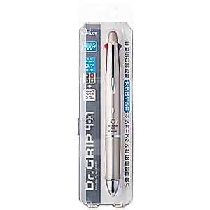 PILOT Dr. Grip 4+1, 4 Color 0.7 mm Ballpoint Multi Pen & 0.5 mm Mechanical Pencil - Champagne Gold Body (BKHDF1SFN-CG)
