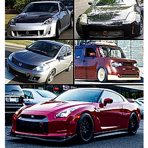 Cuztom Tuning Fits for 2006-2015 Nissan 350Z 370Z GTR & Infiniti G35 G37 Red JDM Folding Ring Screw on Type Bumper Tow Hook