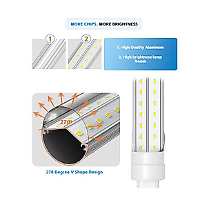 ELEKICO 8FT LED Bulb, 8FT Led Shop Light R17D V Shaped, 8 Foot LED Bulbs 6000K 75W 9500LM, 8 Foot Shop Light, T8/T10/T12 Led Tube Light Replacement, Dual-End Powered Ballast Bypass, Pack of 12