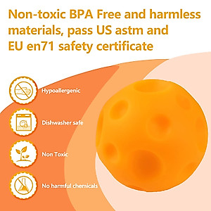 ROHSCE Sensory Balls for Kids 6pcs Textured Multi Ball Set for Toddlers Multicolor and Bright Handing Catching Balls BPA-Free Soft Stress Relief Toys