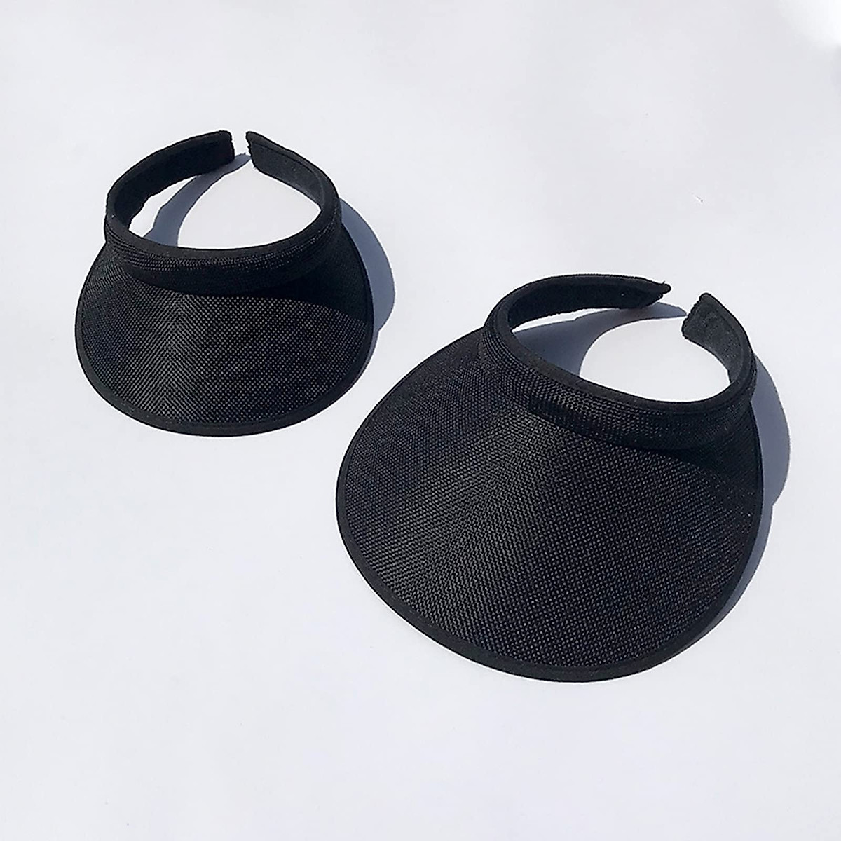 jecvxor Cloth Covered Slip-On Visor for Women, Adjustable Cap Sports Sun Visors for Men, Women's Clip On Golf/Tennis/Running Visor Hat (Black)