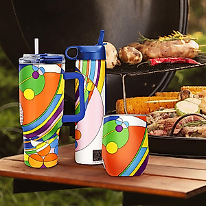 RainCaper 18/8 Stainless Steel Insulated Water Tumbler with Straw | 24oz, BPA-Free, Double Wall for Hot & Cold | Travel-Friendly, Cup Holder Ready (Frank Lloyd Wright March Balloons)