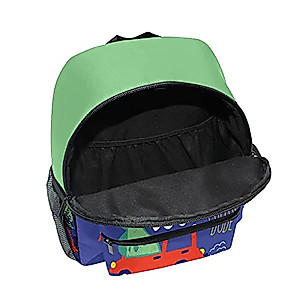 ODAWA Custom Kid's Toddler Backpack, Personalized Backpack with Name/Text, Customization Dinosaur Car Backpack for Boys Kindergarten School Bookbags