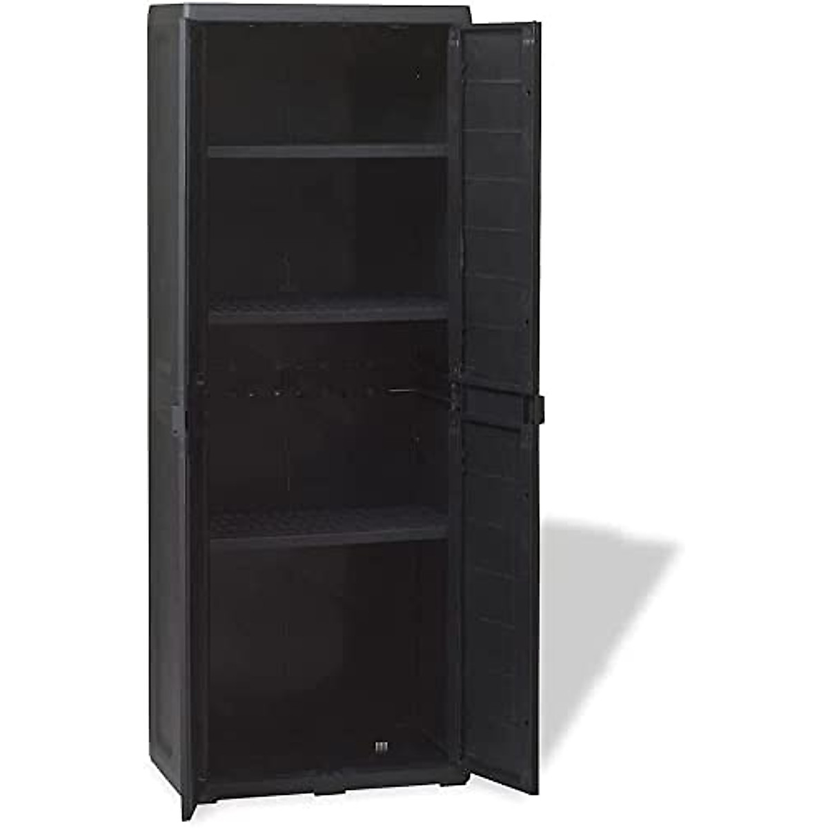 MUWIZ Outdoor Storage Shed, Storage Shed and Tool Shed Lockable Storage Cabinet Outdoor Board Cabinet Organizer Adjustable Shelf 2 Door Side Cabinet Storage Garden Shed 25.6"x 15" X 67.3“