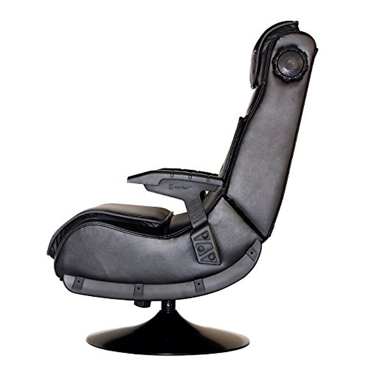 X Rocker Pro Leather Lounging Video Gaming Pedestal Chair with Vibration - Wireless Audio Force Modulation Technology - 2 Speakers & Subwoofer - Armrest - Black