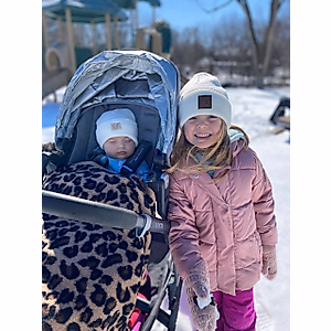 Funky Junque Large Soft Warm Lightweight Baby Throw Blanket for Toddler Bed, Strollers, Naps, Daycare Preschool Baby Throw Blanket - Leopard Pattern - Latte