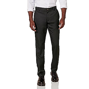 Amazon Essentials Men's Slim-Fit Flat-Front Dress Pant, Black, 34W x 30L