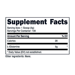 Nutricost L-Glutamine Powder (500 Grams) Unflavored - Gluten Free & Non-GMO, 100 Servings