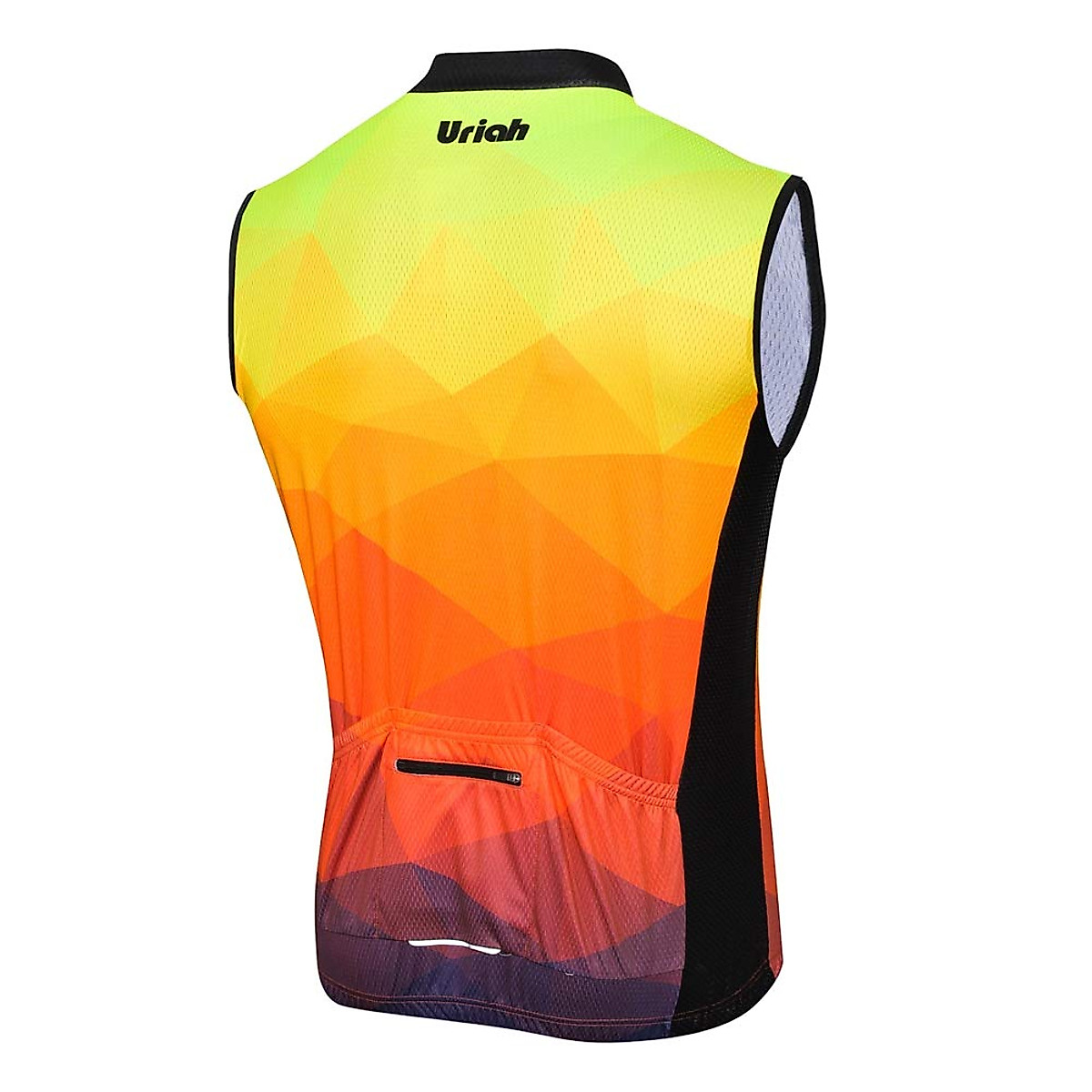 Uriah Men's Cycling Vest Reflective with Rear Zippered Bag Fluorescence Yellow Size XL