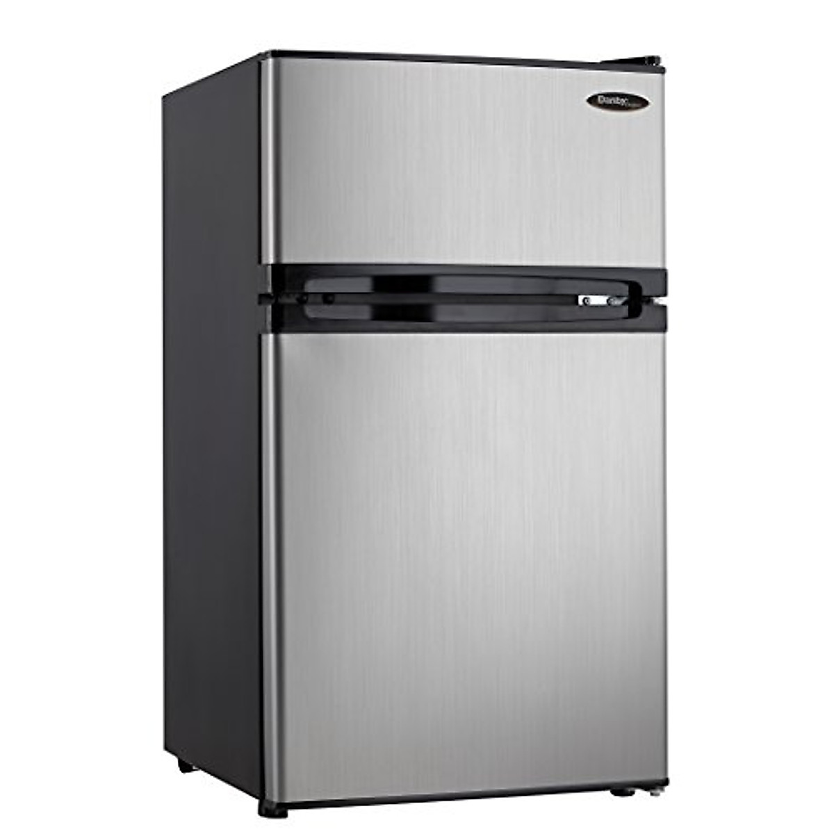 Danby Designer DCR031B1BSLDD 3.1 Cu.Ft. Compact Refrigerator with Freezer, E-Star Rated Mini Fridge for Bedroom, Living Room, Kitchen, or Office, Stainless Steel