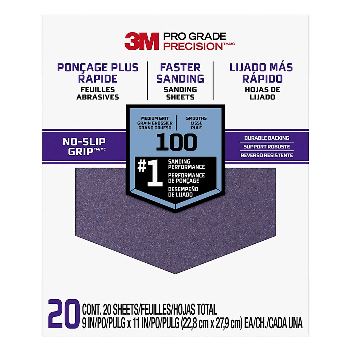 9" x 11" 100 3M Grit Professional Grade Sandpaper [Package of 20]