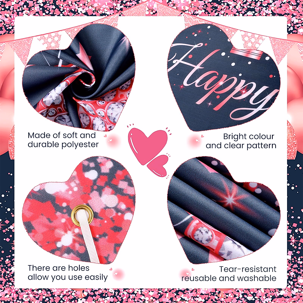 Rose Gold 50th Birthday Party Decorations for Women 50th Birthday Banner and 18pcs 50th Birthday Balloons for Women 50th Happy Birthday Banner for Anniversary Birthday Party Supply Garden Yard Decor