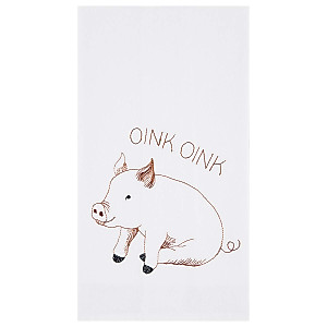C&F Home Oink Oink Flour Sack Kitchen Towel Decor Decoration 18" x 27" White