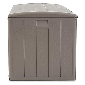 Plastic Development Group 130 Gallon Multipurpose Outdoor Backyard Patio Storage Deck Box Container with Soft Close Lid, Gray