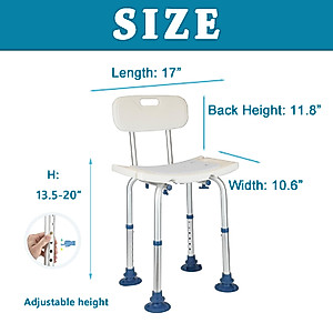 Bumjazz Shower Chair - Shower Stool - Heavy Duty Shower Chair for Inside Shower - Tool-Free Assembly - Shower Bench & Seat