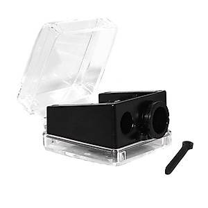 Palladio Double Barrel 3 in 1 Cosmetic Pencil Sharpener with Cover, Stainless Steel Blade, Size Adjuster, Essential for Small and Extra Large Lip Liner, Eyeliner, Brow Pencils