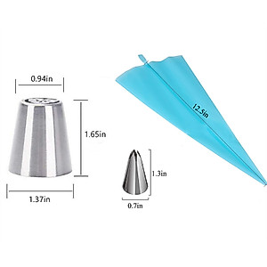 EOTCT Russian Piping Tips Set 27 pcs Cake Decorating Supplies Kit Ball Piping Nozzles Decorating Tools Airbrush Kit for Baking DIY Cream Cake Cupcake