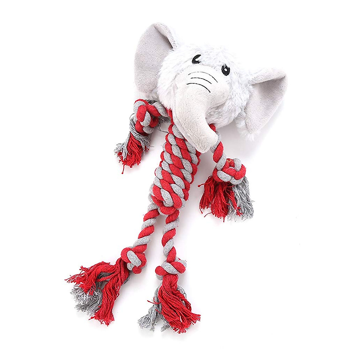 N/ hionre Sound Squeaky Interactive Toys for Pets, Animals Shape Cotton Rope Plush Doll Chewing Scratching Toy for Pet Dog Cats Elephant