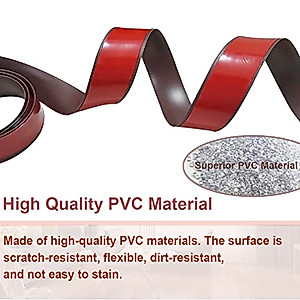 Floor Transition Strip Rubber Threshold Strip Floor Cover Strips Self Adhesive Vinyl Floor Flat Divider Strip Carpet to Tile Transition Strip Carpet Trim (3.28Feet, Brown)