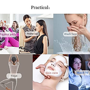 DADHOT Spa Headband for Women - Spa Headband Sponge & Terry Towel Cloth Fabric Hair Band for Face Washing, Makeup Removal, Shower, Hair Accessories,Skincare (Black)