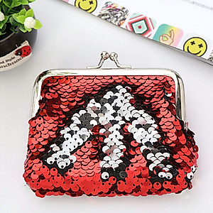 LOVESTOWN Sequin Coin Purses, 6 Pcs Sequins Mini Wallets Glitter Reversible Magic Flip Sequins Purses for Kids Party Favors Gifts