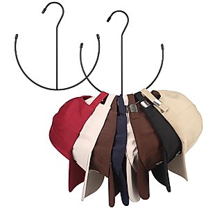 Smunijon hat Hanger hat Organizer for Closet hat Hangers for Closet Set of 2 hat Holder for Closet Baseball hat Storage Organizer Black