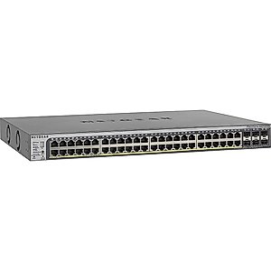 Netgear GS752TPSB-100NAS 52-Port Smart Managed Pro Stackable Switch, 48GbE PoE/PoE+, 384W, 6 SFP+, ProSAFE Lifetime Protection (GS752TPSB)