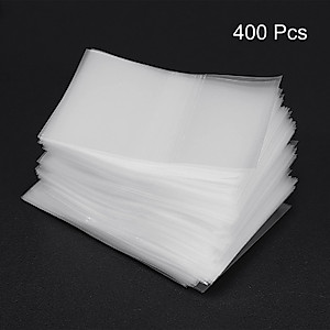 PATIKIL 55x40mm Perforated Shrink Bands, 400 Pack PVC Heat Shrink Wrap Band Fits Cap Diameter 1.22 to 1.34 Inch for Jars Cans, Clear