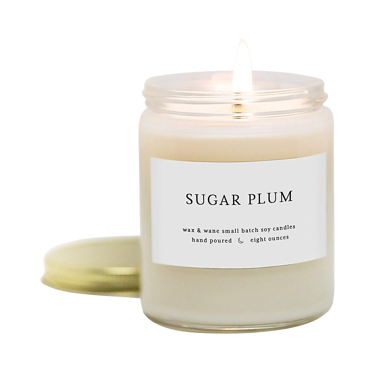 Wax & Wane Sugar Plum Modern Candle- 8 Oz Scented Candle For Men And Women For Home, Bedroom, Bathroom - 40+ Hours Long Lasting Scented Candles Hand Made In The USA From 100% Natural Soy Wax