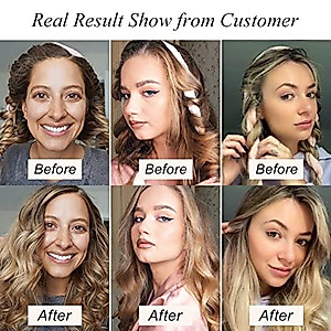 Heatless Hair Curler - IENIN Heatless Curling Rod Headband Hair Rollers for Long Hair Soft Silk Curl Ribbon with Hair Clips Scrunchies Hair Curlers to Sleep in Styling Tools(Darkblue)