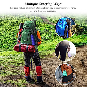 Nefeeko Collapsible Water Bottle, Reuseable BPA Free Silicone Foldable, Portable Leak Proof Sports Water Bottle with Carabiner for Travel Gym Camping Hiking