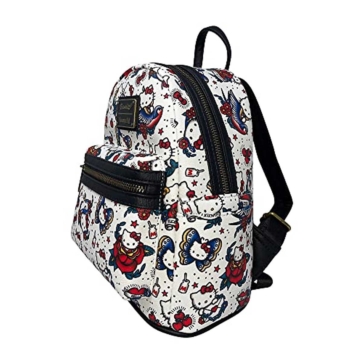 Loungefly Sanrio Hello Kitty Tattoo Allover Print Womens Double Strap Shoulder Bag Purse