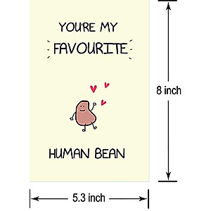 Funny Valentine's Day Card, Love Card, Anniversary Card for Boyfriend Girlfriend, Card for Husband Wife, Best Friend Card, Human Bean Card (5.3'' x 8'' folded)