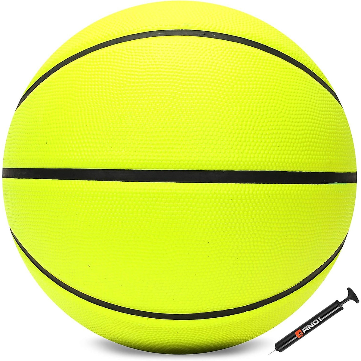 AND1 Fantom Rubber Basketball: Official Regulation Size 7 (29.5 inches) - Deep Channel Construction Streetball, Made for Indoor Outdoor Basketball Games