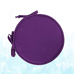 Garneck Round Chairs Seat Cushion Sponge Stool Pad Chairs Cover Slipcover with Rope Ties for 0ffice Home School Restaurant 38CM (Purple)