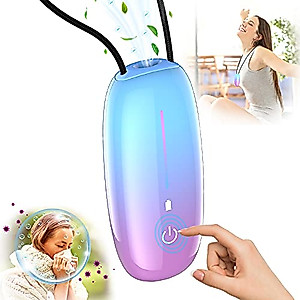 Personal Air Purifier, Timeage Wearable Air Purifier Necklace, Portable Mini Air Ionizer Eliminates Pollen,Smoke,Dust for Outdoor,Travel(Touch Panel)