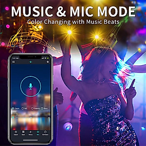 LED Lights for Bedroom Bluetooth 65.6ft,2 Rolls of 32.8ft,Miheal Smart LED Strip Lights Sync to Music Color Changing Lights 5050 RGB with APP Control,Remote for Room(White Band)