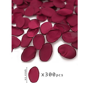 Karoro 300pcs Silk Rose Petals Burgundy Flower Petals for Wedding Flower Girl Basket Aisle Scatter Dinner Table Centerpieces Party Bridal Shower Romantic Night Decoration
