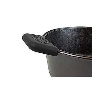Lodge BOLD Silicone Assist Handle Holder - Dishwasher Safe Hot Handle Holder Upgraded Design for Lodge BOLD Products Only - Heat Protection Up to 450° - Black